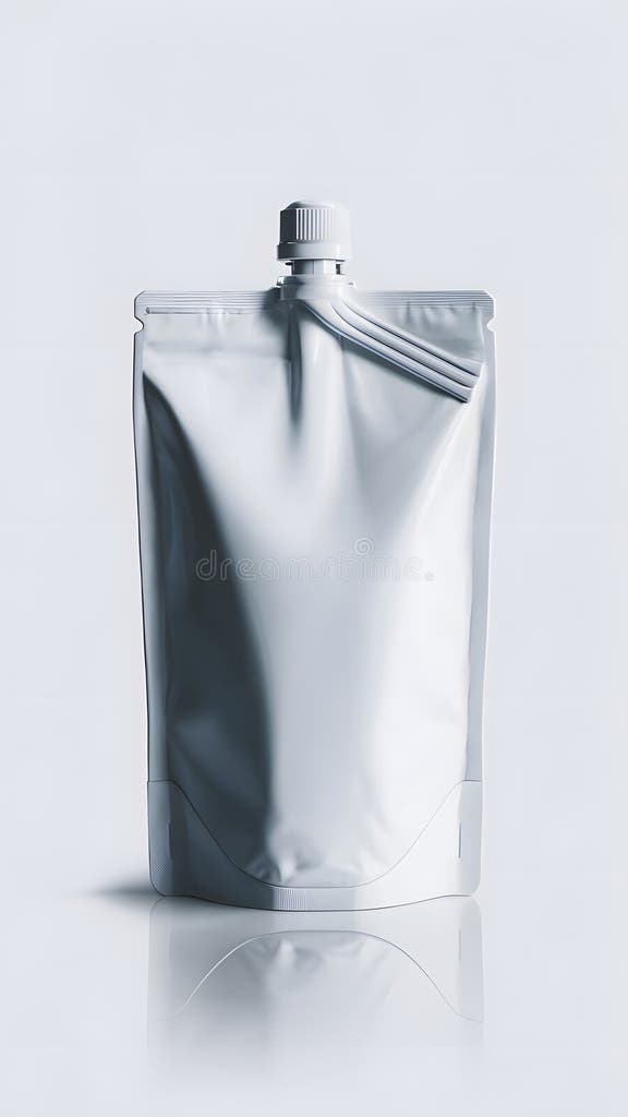 White Rectangular Pouch with Rounded Corner and Cap for Sealing/pouring ...