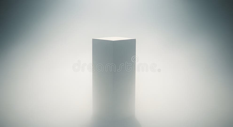 White Rectangular Prism Pedestal Illuminated by a Central Spotlight in ...