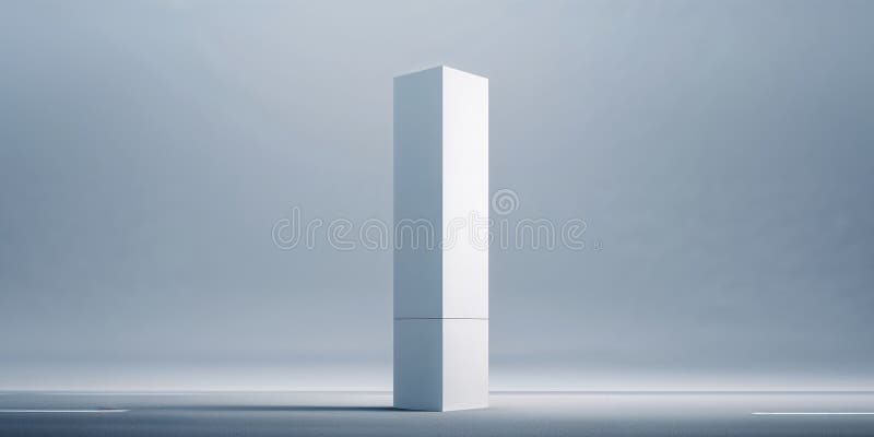 White Rectangular Pylon Stand on Street Mockup Stock Image - Image of ...