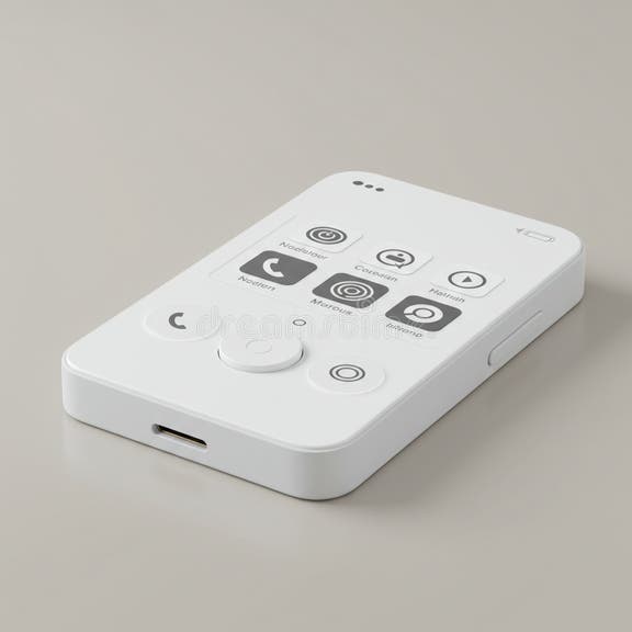 White, Rectangular Remote Control Device Featuring Rounded Corners and ...