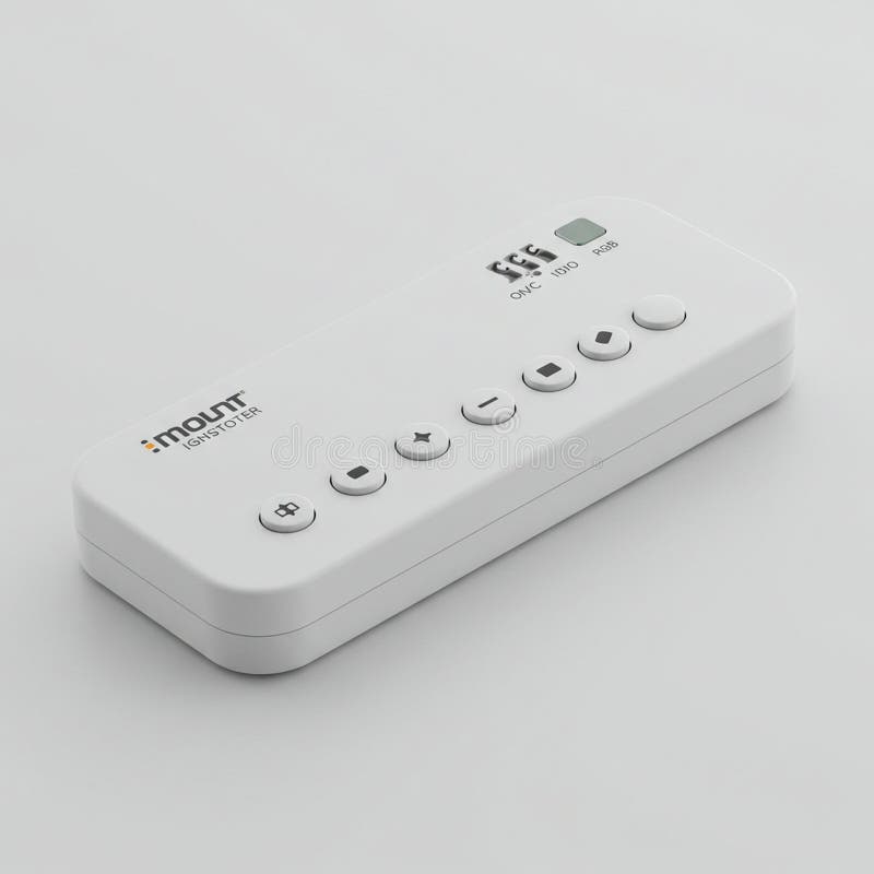 White Rectangular Remote Control with Rounded Edges. it Features a ...