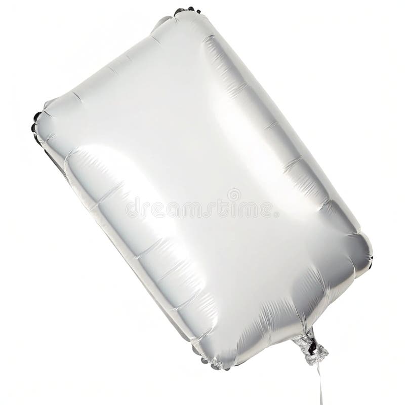 White Rectangular Shaped Foil Balloon Stock Illustration - Illustration ...