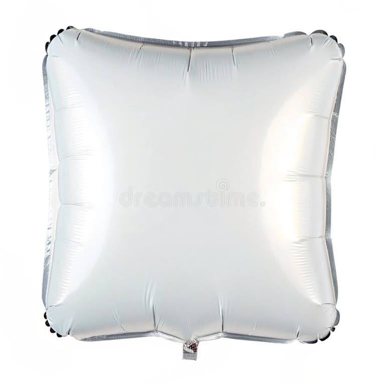 White Rectangular Shaped Foil Balloon Isolated on White Background ...