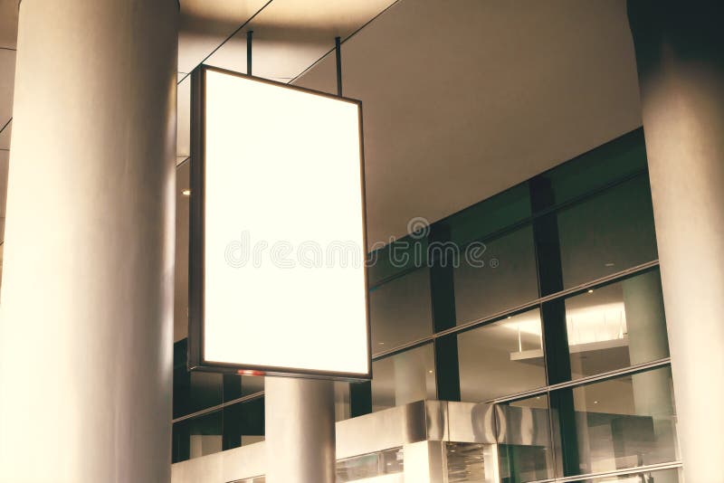 White Rectangular Signboard on the Wall of a Modern Business Center ...