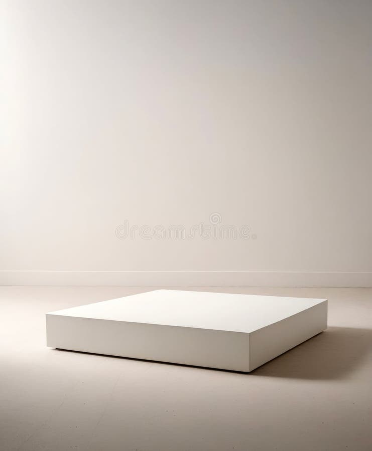 White Rectangular Stand for Product Display - on a Light-colored Desk ...