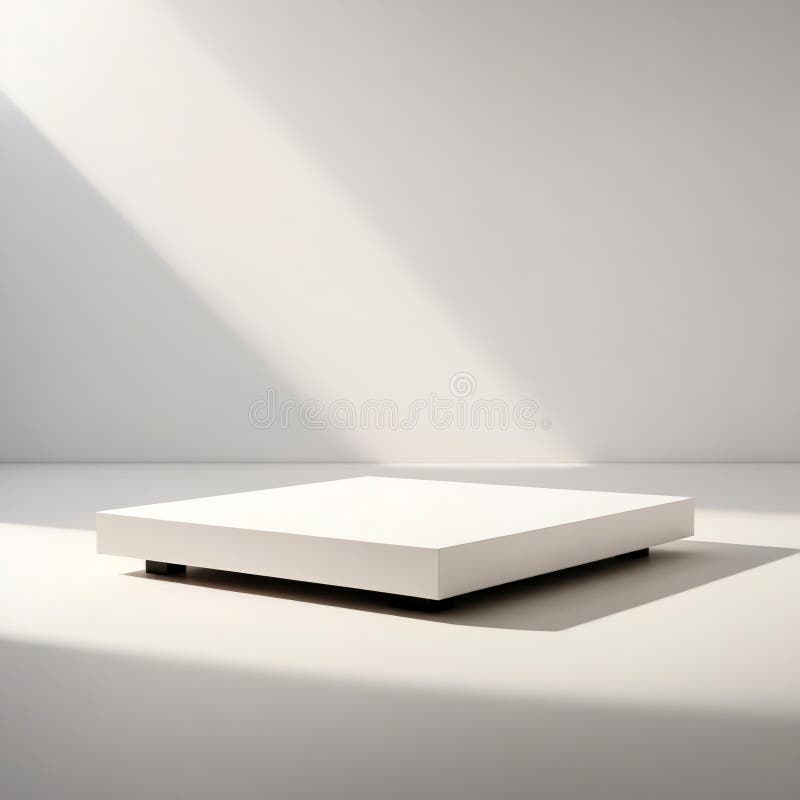 White Rectangular Stand for Product Display, in a White Room Stock ...