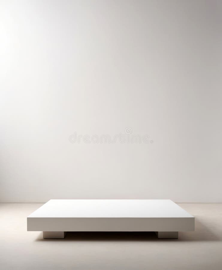 White Rectangular Stand for Product Display - in a White Room Stock ...