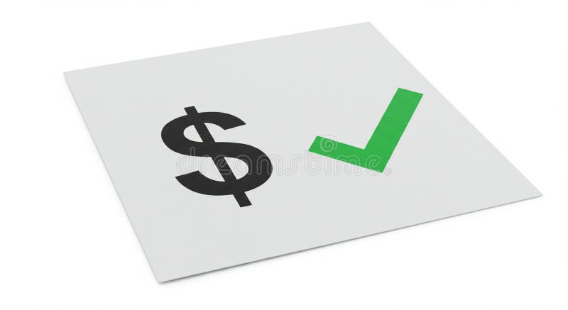 A White Rectangular Surface Features a Bold Black Dollar Sign "$" on ...