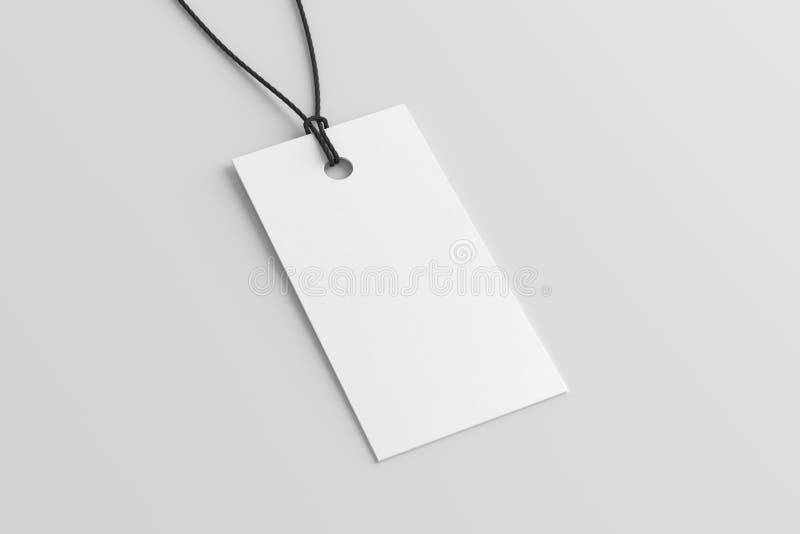 White Rectangular Tag Mockup on White Background. Side View Stock ...