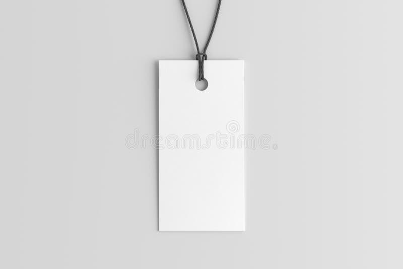 White Rectangular Tag Mockup on Gray Background. Side View Stock ...