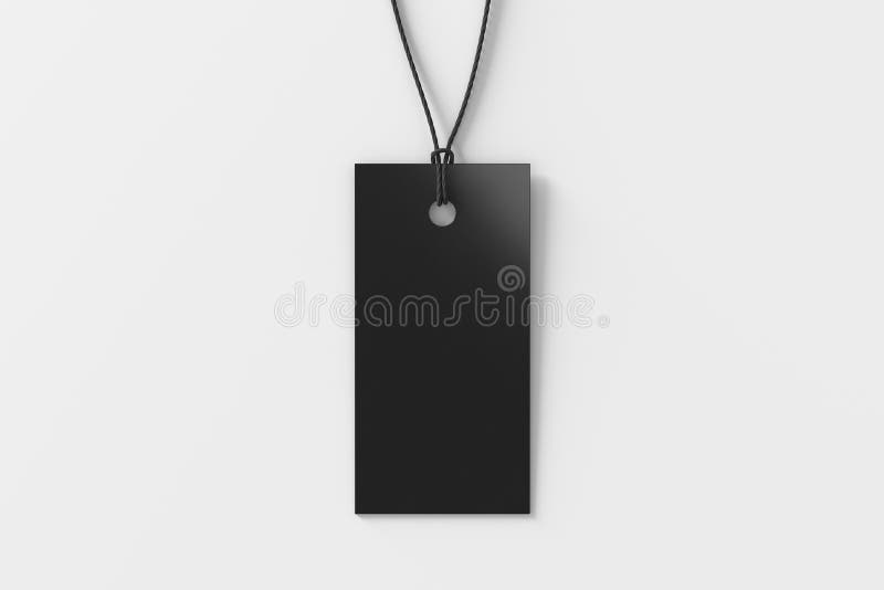 White Rectangular Tag Mockup on Gray Background. Side View Stock ...