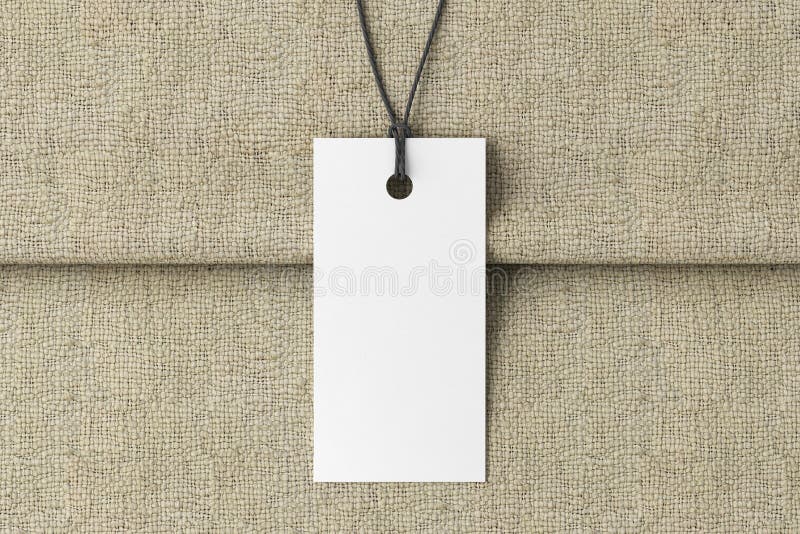 White Rectangular Tag Mockup on Gray Background. Side View Stock ...