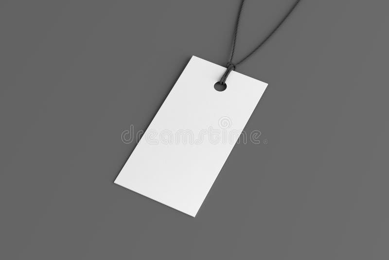 White Rectangular Tag Mockup on Gray Background. Side View Stock ...