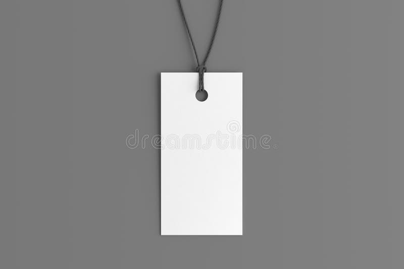 White Rectangular Tag Mockup on Gray Background. View Directly Above ...