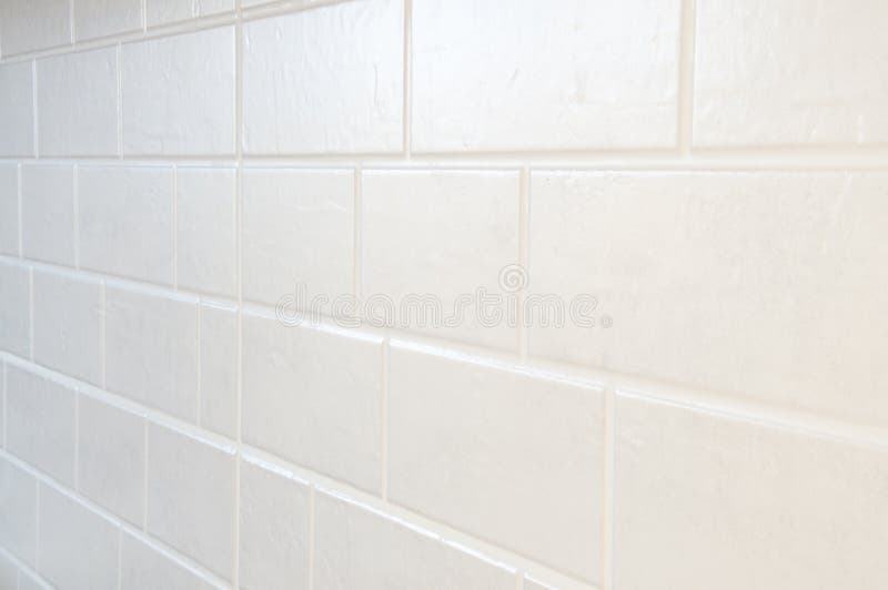 White Rectangular Tile. on the Kitchen. Texture Stock Image - Image of ...