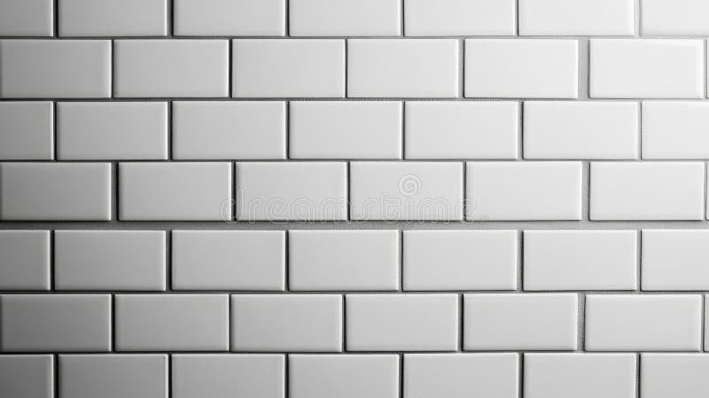 White Rectangular Tiles Form a Neat Wall Stock Illustration ...