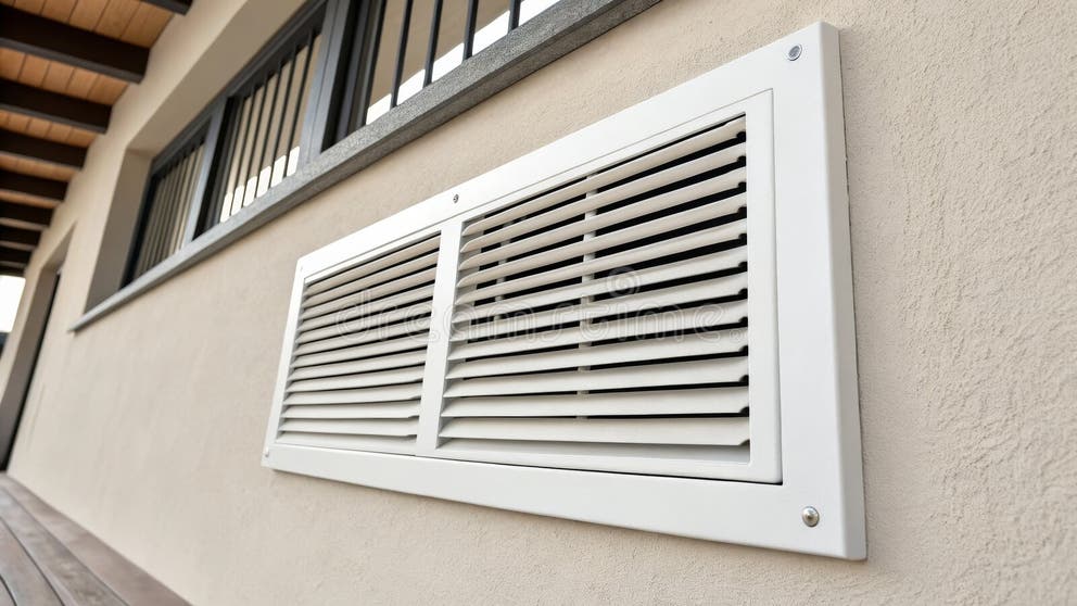 White Rectangular Vent on Beige Wall, Exterior Design, Ventilation ...