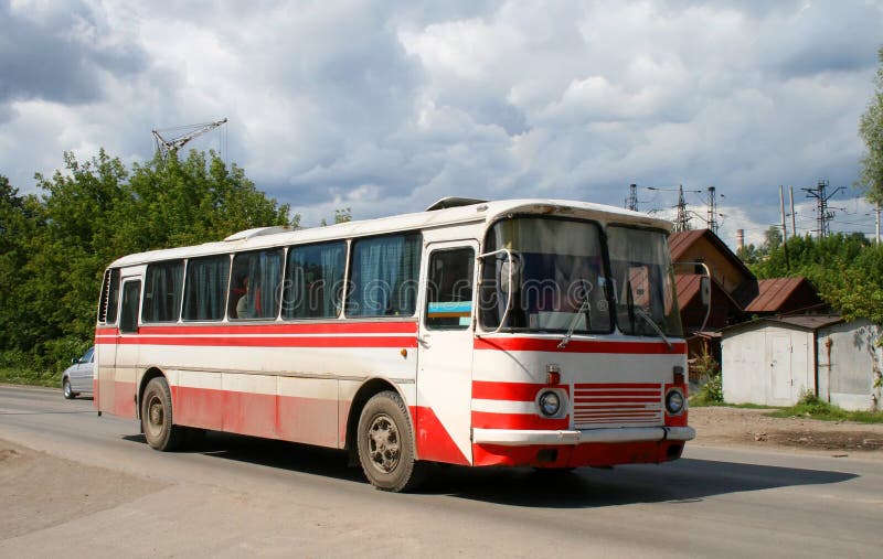 White and red bus stock image. Image of summer, conveyances - 18056667