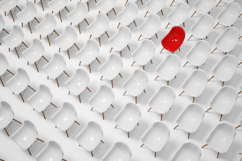 White and Red Chairs, Top View Stock Illustration - Illustration of ...