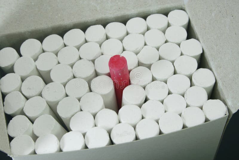 White and Red Chalks in a Box Stock Photo - Image of white, package ...