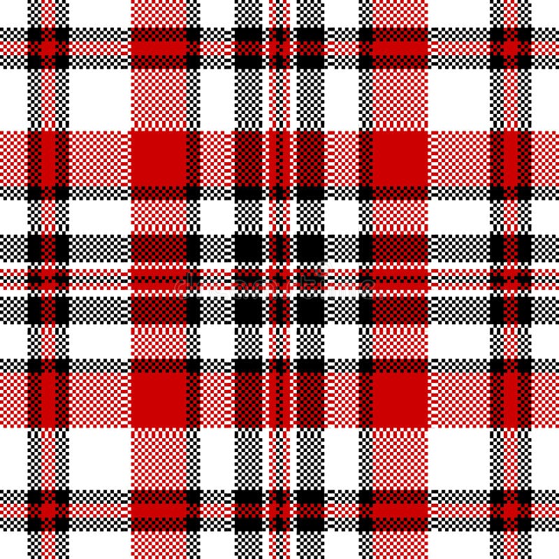 White Red Check Square Pixel Seamless Pattern Stock Vector ...