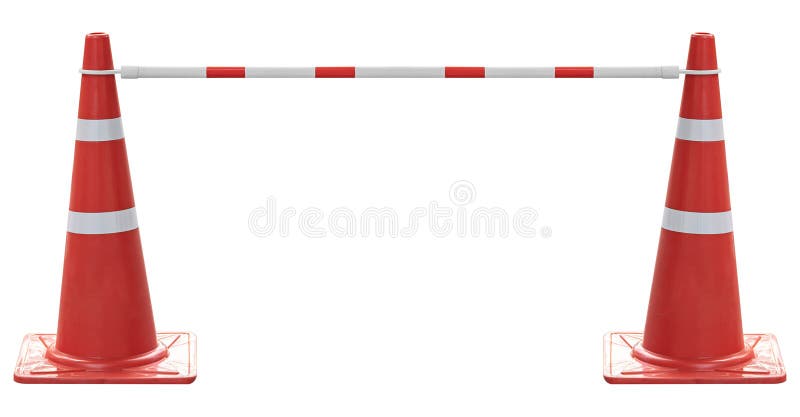 Orange Traffic Cones with White Stripes Near a Metal Chain Link Fence ...