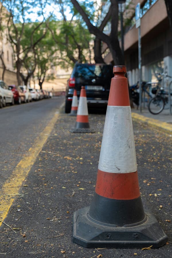 White-red Construction Cone Stock Photo - Image of caution, white ...