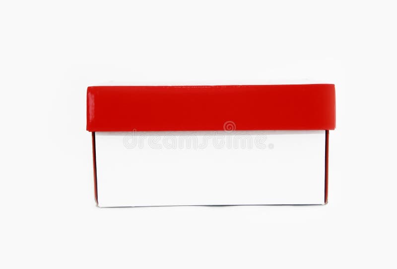White and Red Decorative Cardboard Box on White Background Stock Photo ...