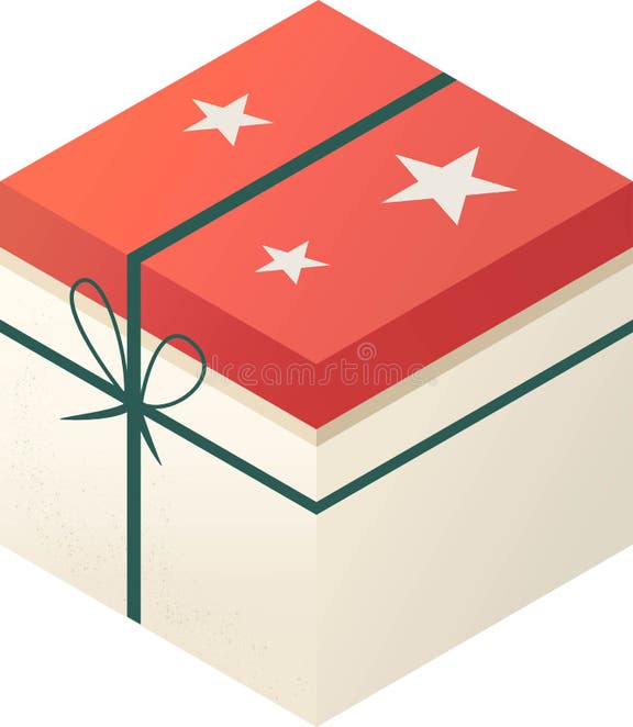 White and red gift box stock vector. Illustration of decoration - 261177766