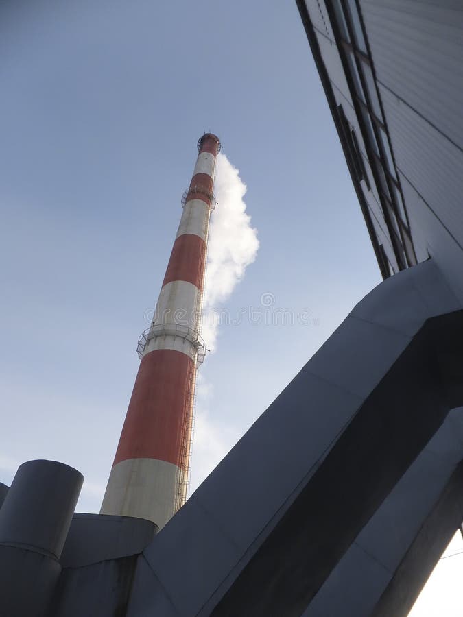 284 Red White Chimney Background Clear Sky Stock Photos - Free ...