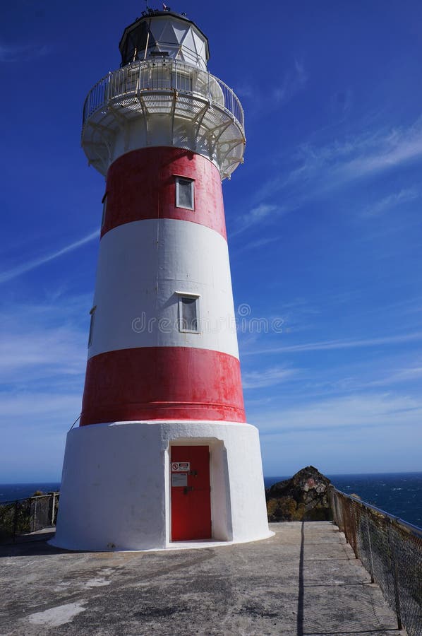 Red & white lighthouse stock image. Image of explore, landscape - 3744611