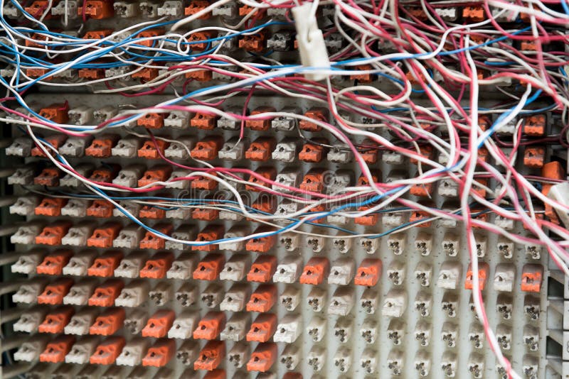 White and Red Line Signal of Telephone Exchange Board , PABX Stock ...