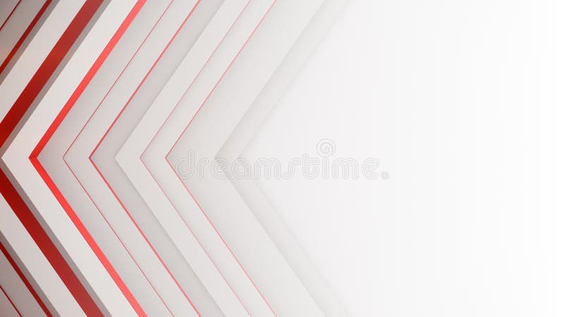 White and Red Lines 3D Render Abstract Background Stock Illustration ...