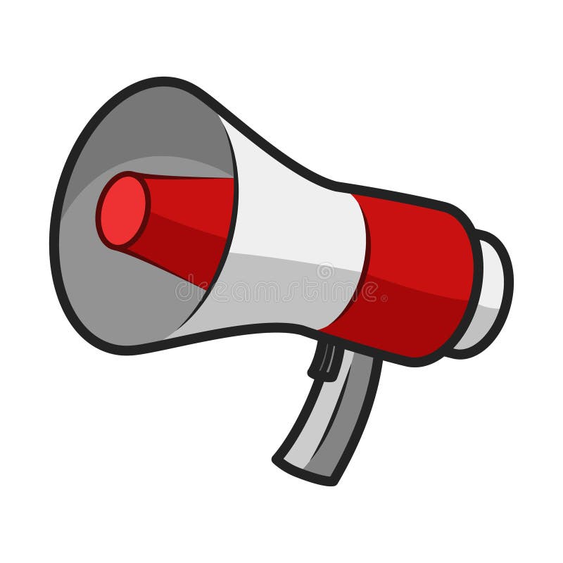 White and Red Megaphone. Business Icon Illustration Stock Vector ...