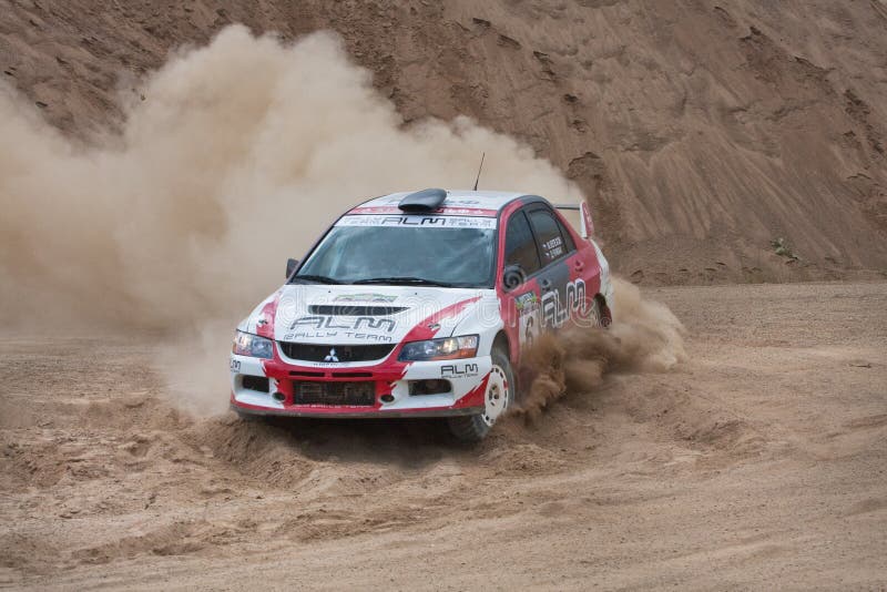 White and Red Mitsubishi Lancer on Rally Editorial Photography - Image ...