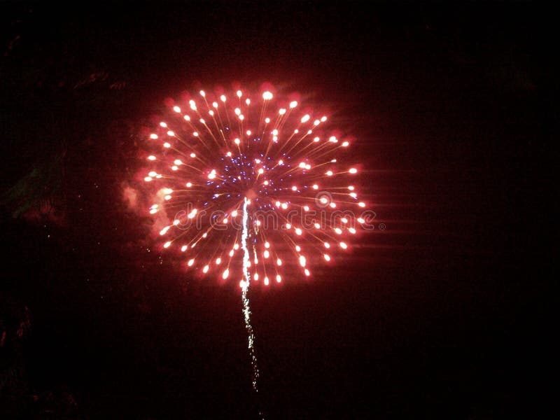 White Red Orange Fireworks at Night Stock Image - Image of white ...