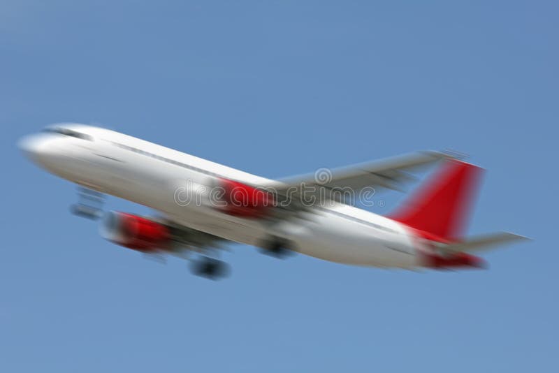 White and Red Plane Landing Stock Photo - Image of clear, a320: 33639808