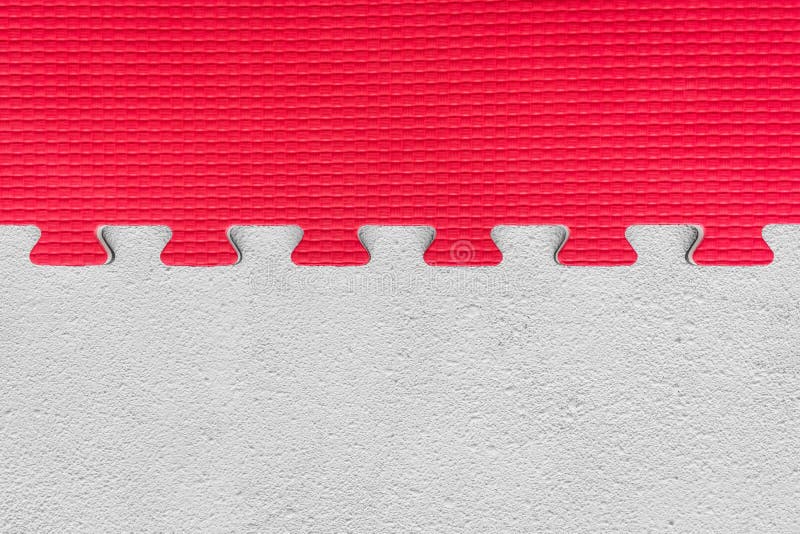 White and Red Puzzle Rubber Mat Pattern Gym Floor Background Abstract ...
