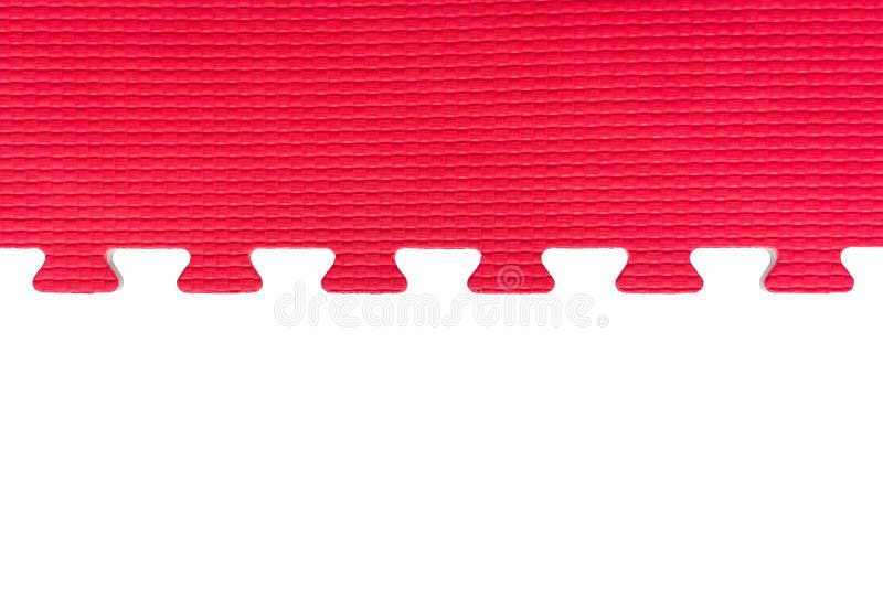 White and Red Puzzle Rubber Mat Pattern Gym Floor Background Isolated ...