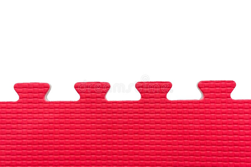 White and Red Puzzle Rubber Mat Pattern Gym Floor Background Isolated ...