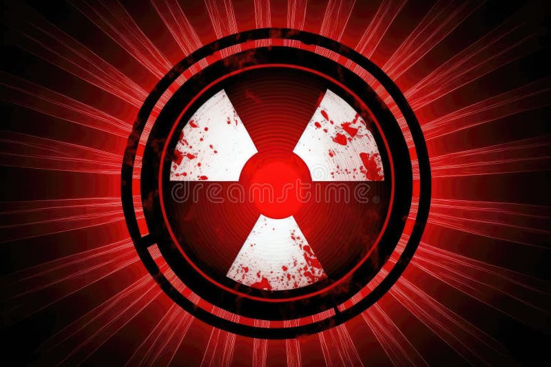 White and Red Radiation Hazard Symbol. Generative AI Stock Illustration ...