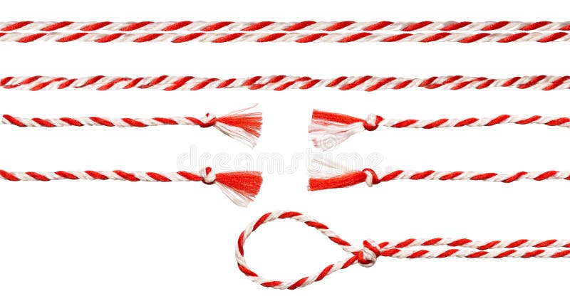 White Red Rope Bow, Twisted Ribbon White Isolated Stock Image - Image ...