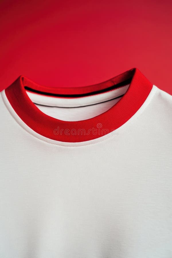 White and Red Shirt Close Up Stock Illustration - Illustration of ...