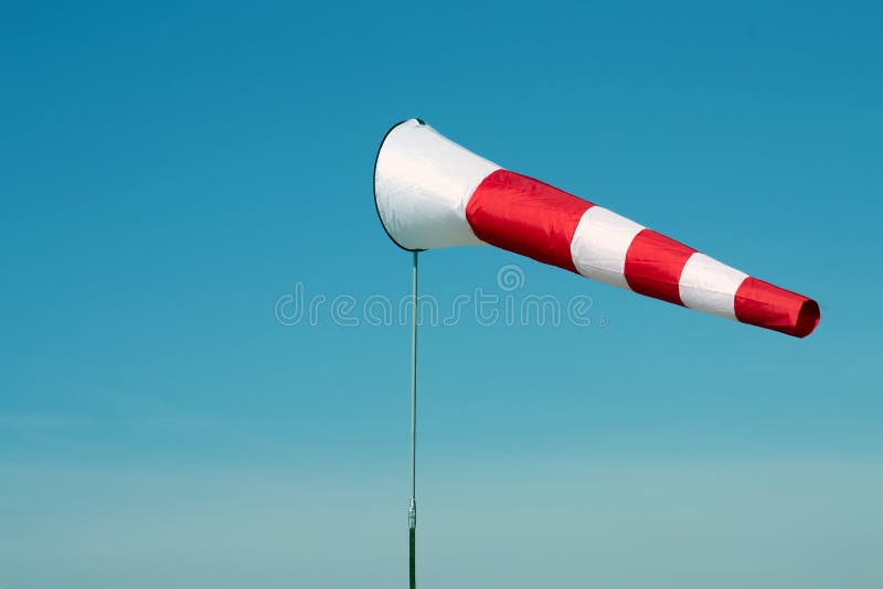 White-red windsock stock photo. Image of field, indicator - 26935050