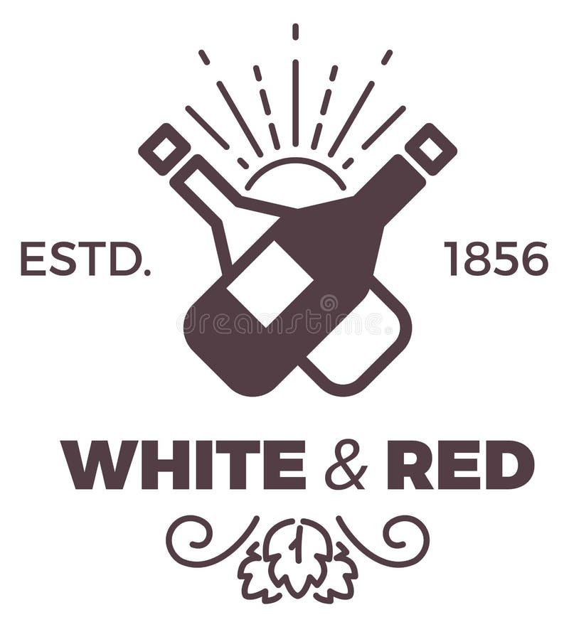 White and Red Wine Production Label. Vineyard Logo Stock Vector ...