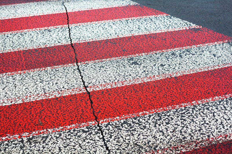 Faded Crosswalk Lines On Old City Street Stock Photo - Image of lines ...