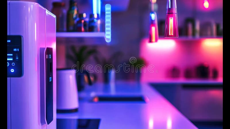 White Refrigerator Sitting Kitchen Next Counter Stock Photos - Free ...