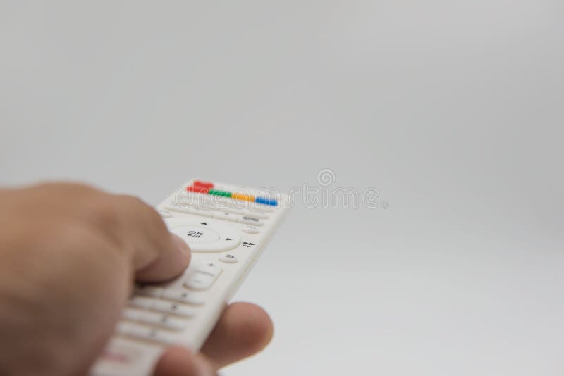 White Remote Control in Hand on White Background Stock Photo - Image of ...