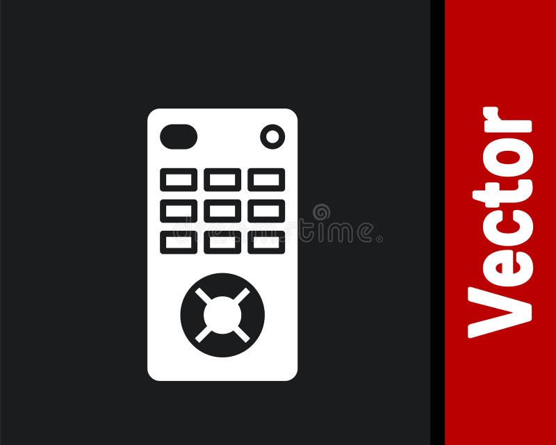 White Remote Control Icon Isolated on Black Background. Vector Stock ...