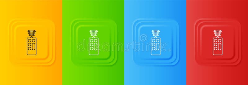 White Remote Control Icon Isolated on Colorful Background. Set Icons in ...